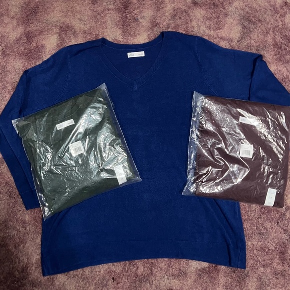 croft & barrow | Sweaters | Nwt Womens Bluegreenred Vneck Sweater ...